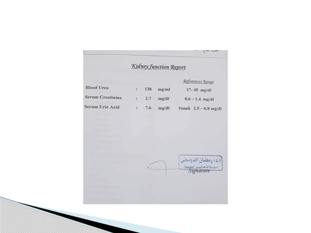 RFT renal function Laboratory report ppt | PPT