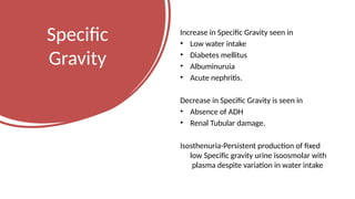 RFT.pptx Renal function tests are divided into the following Urine ...