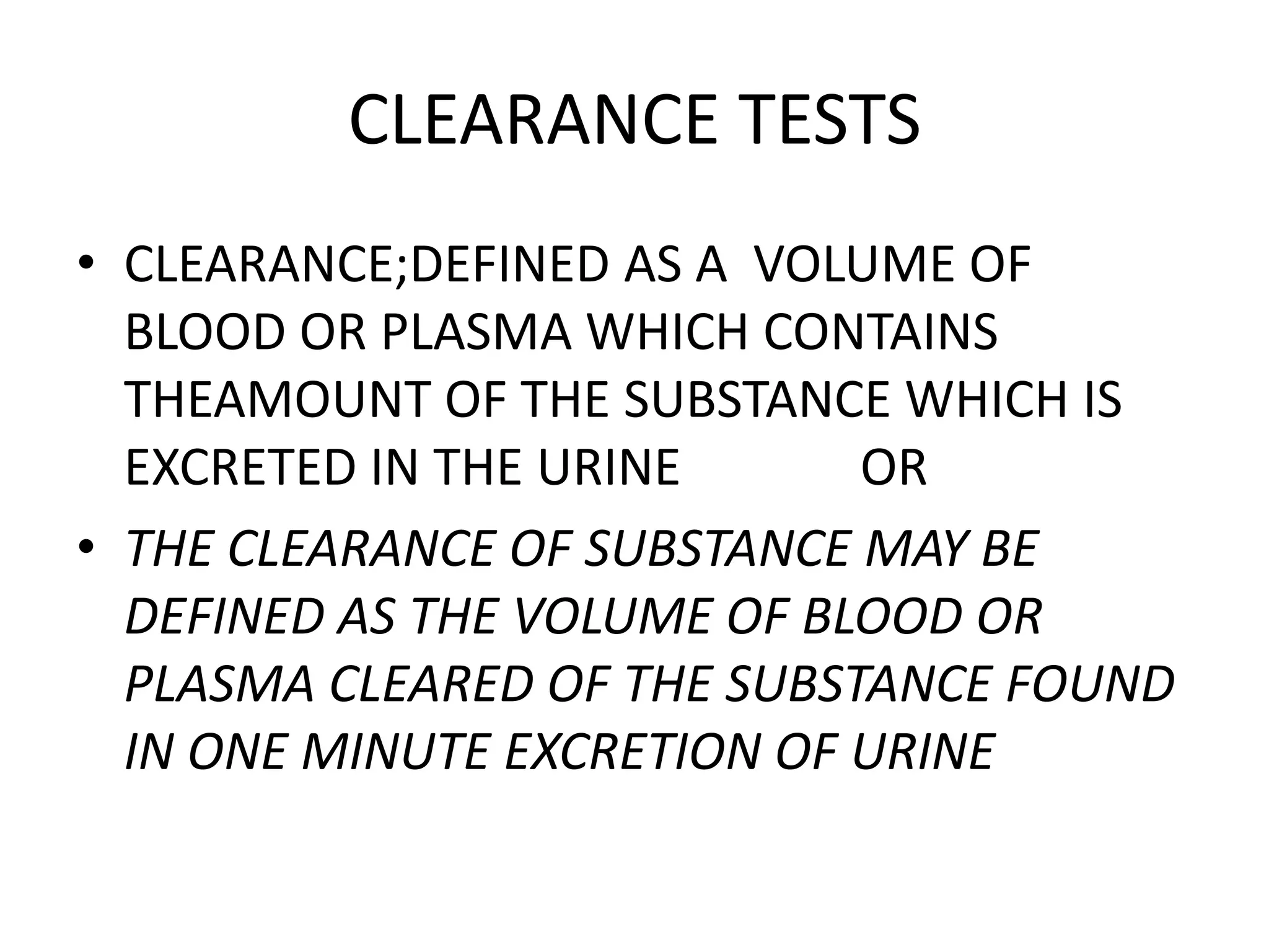 creatinine clearance test | PPTX