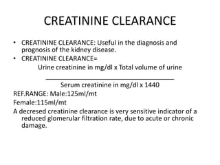creatinine clearance test | PPT