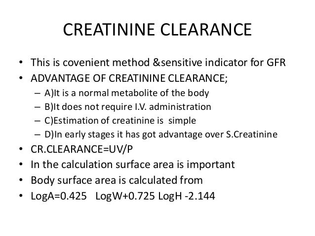 creatinine clearance test