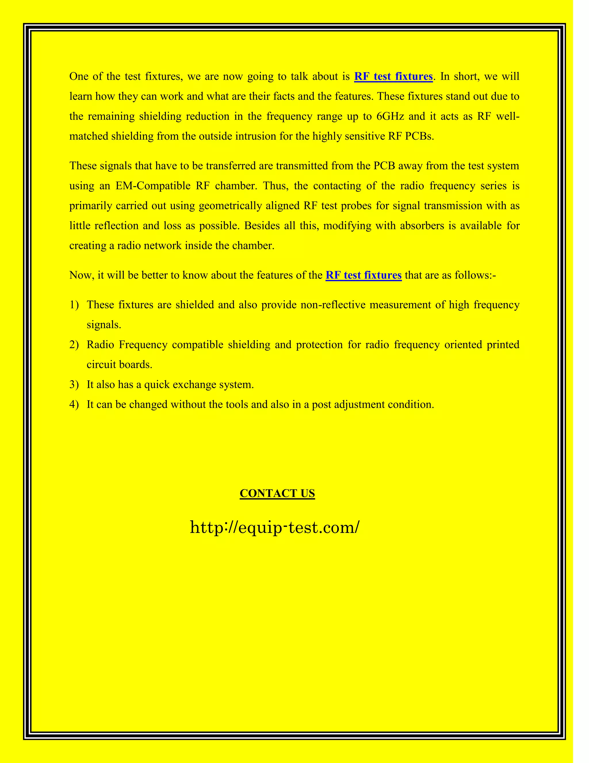 Rf Test Fixtures | PDF