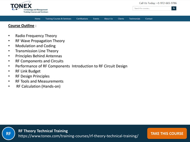 RF (Radio Frequency) Theory Technical Training | PPTX