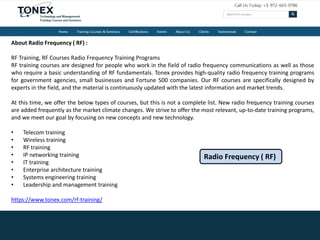 RF (Radio Frequency) Theory Technical Training | PPTX