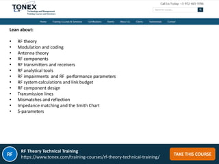 RF (Radio Frequency) Theory Technical Training | PPTX