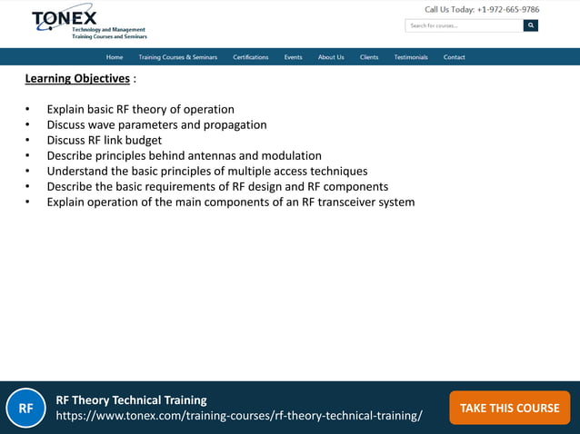 RF (Radio Frequency) Theory Technical Training | PPTX