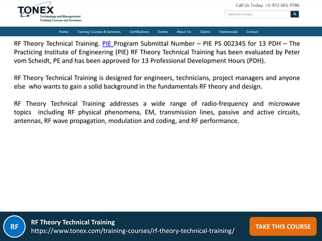 RF (Radio Frequency) Theory Technical Training | PPT