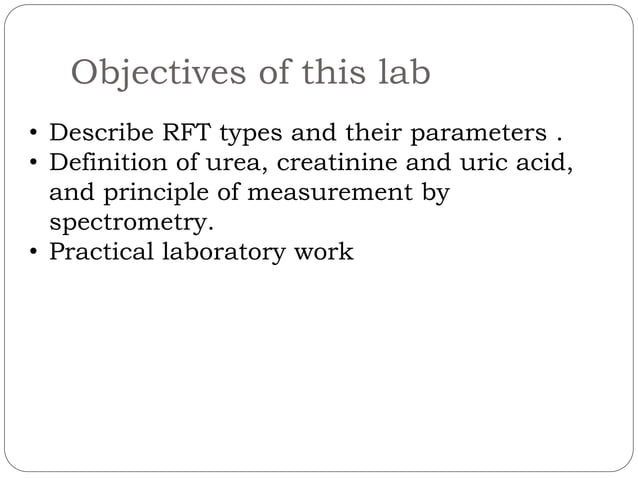 RFT new.pptx renal function test biochemistry lab | PPTX
