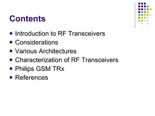 RF Transceivers | PPT