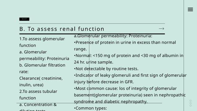 Laboratory interpretation of renal function test, liver function test ...