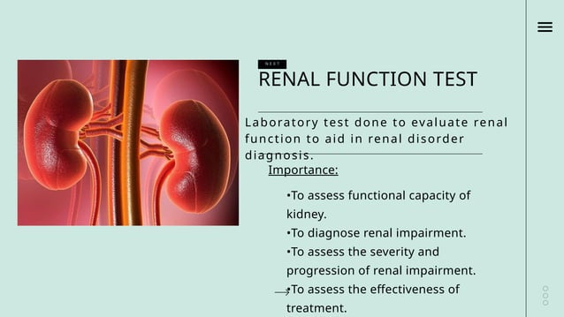 Laboratory interpretation of renal function test, liver function test ...