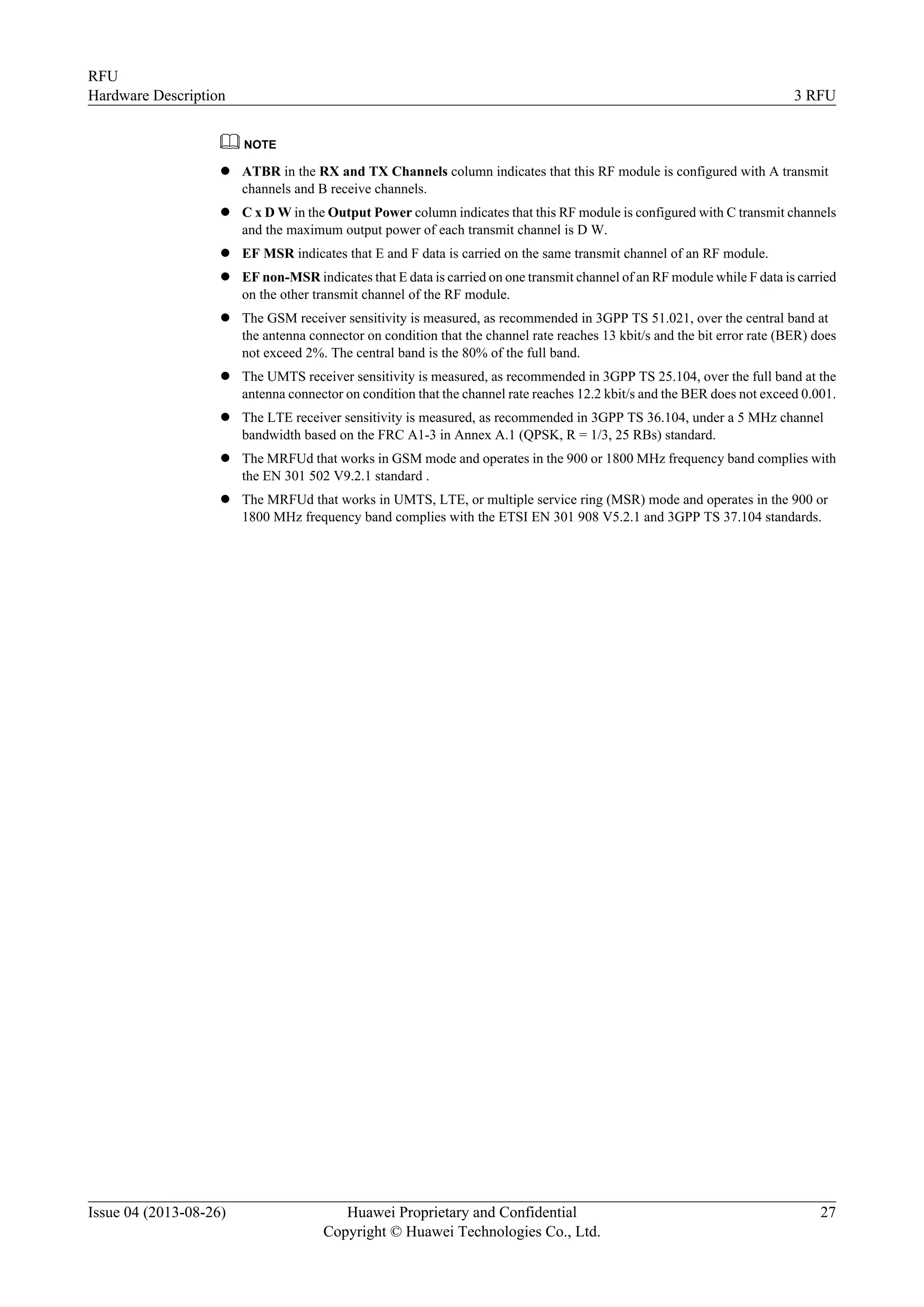 Rfu hardware description(v100 r008c00 04)(pdf)-en | PDF