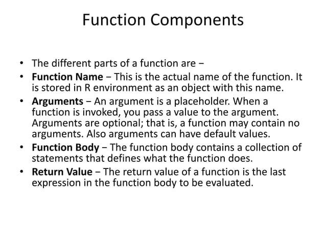 R Functions.pptx | Programming Languages | Computing