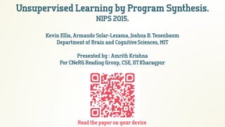 Unsupervised program synthesis | PDF