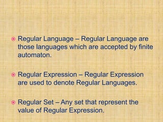Regular Grammar | PPT | Programming Languages | Computing