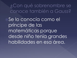 Carl Friedrich Gauss | PPTX