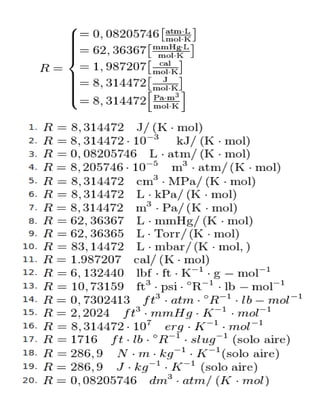 R gases ideales | PDF