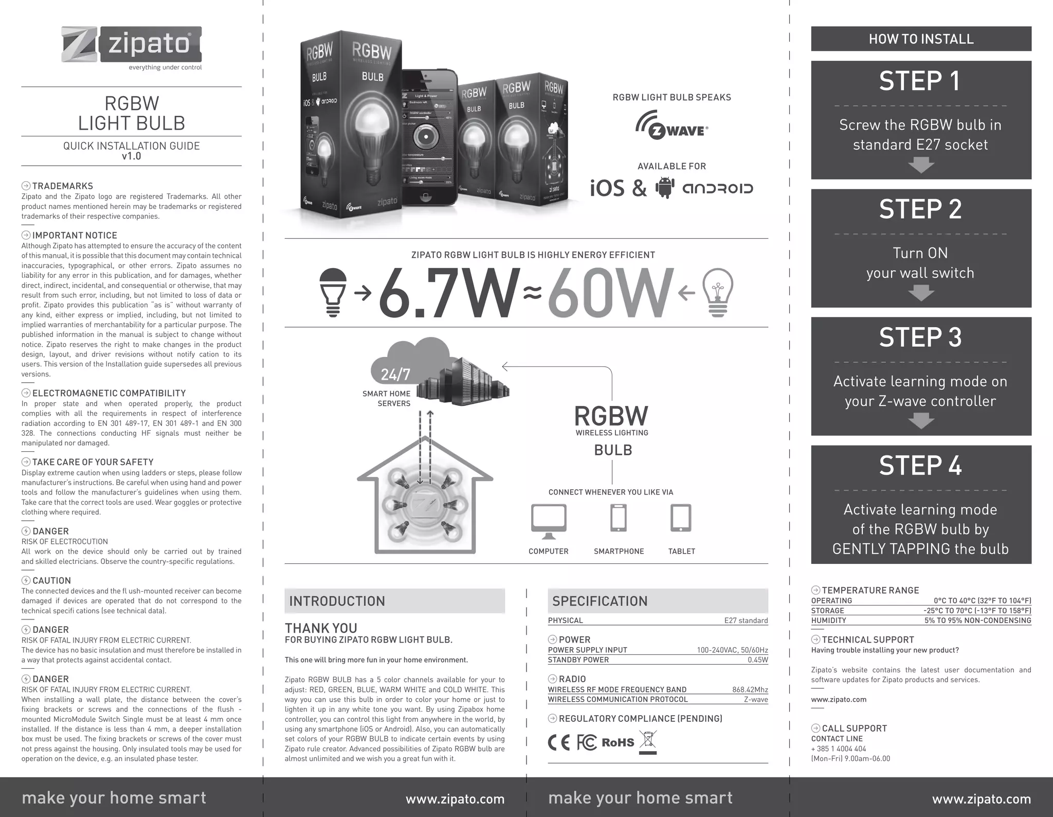 RGBW light bulb z wave | PPT