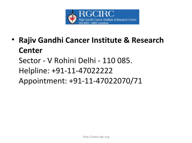 Rgci cancer hospital in delhi | PPT
