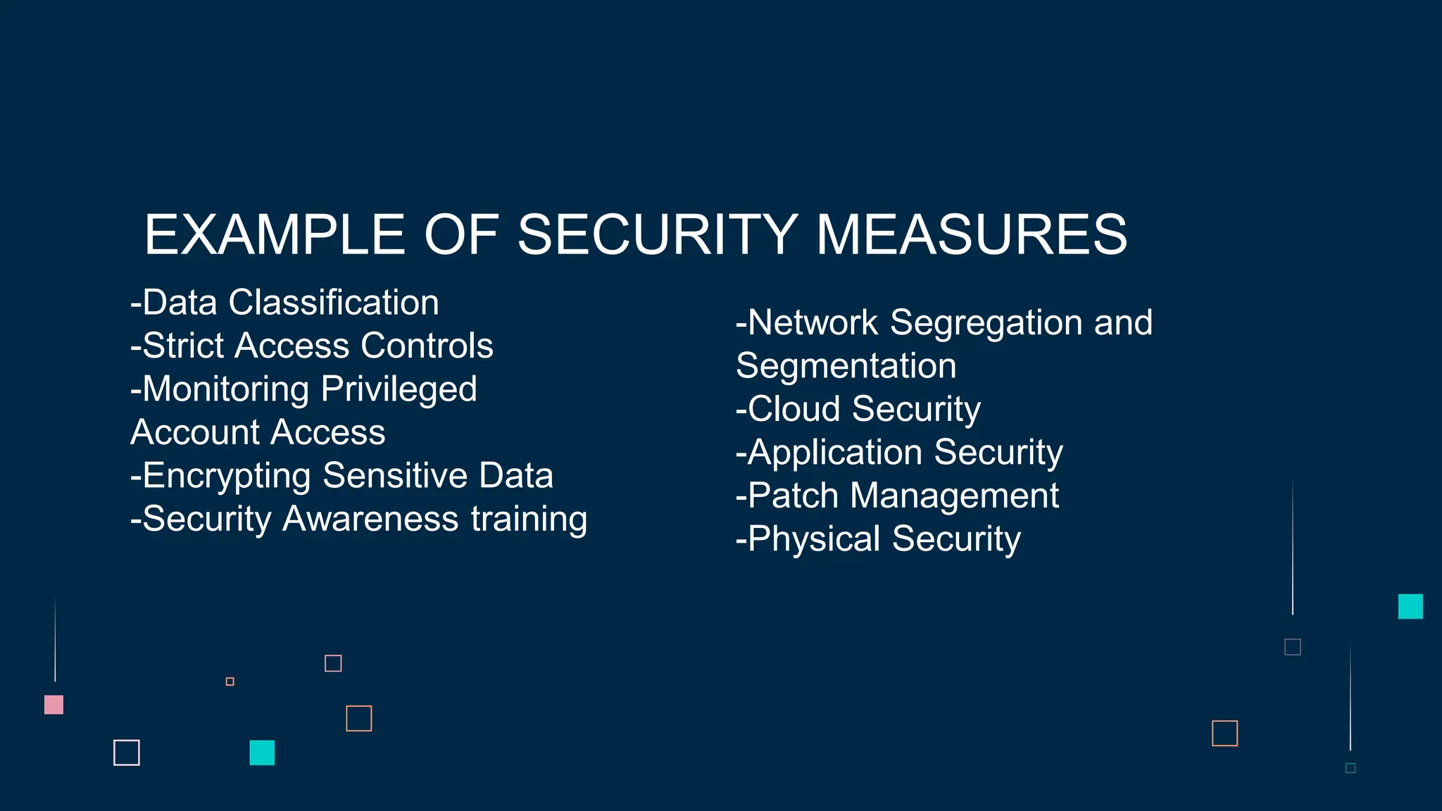 security measures sfbwfnejemnedgqhqthqeneqansfbfb | PPT