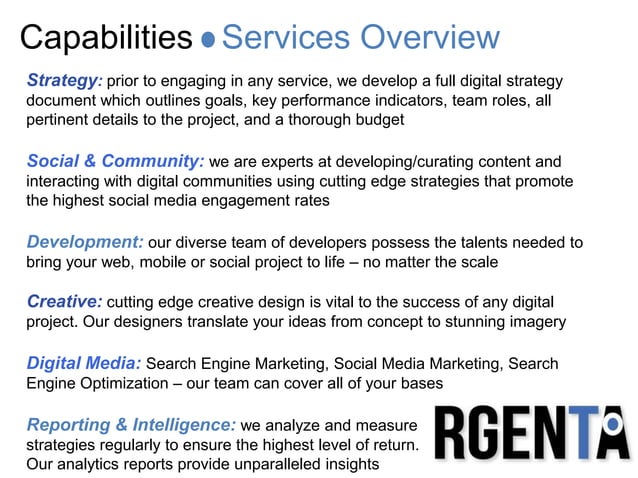 rGenta Capabilities Deck | PPT