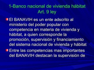 RéGimen Prestacional De Vivienda Y Habitad | PPT