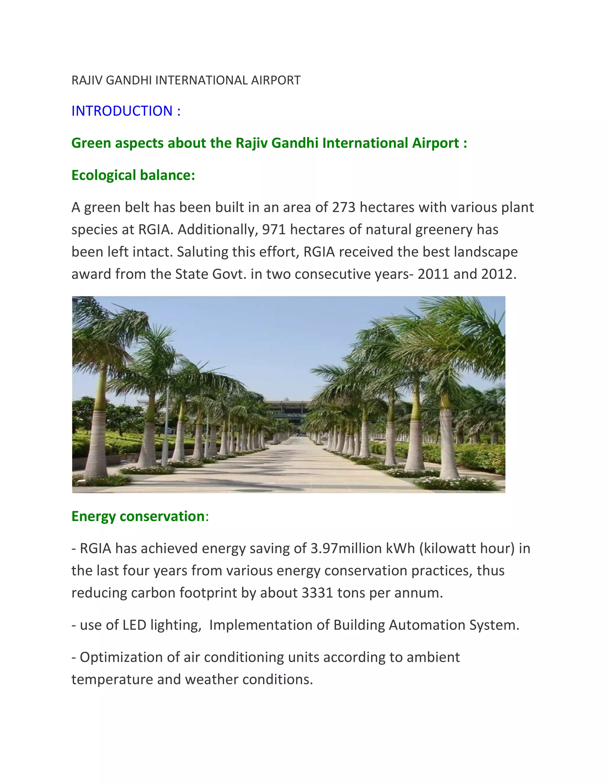 RAJIV GANDHI INTERNATIONAL AIRPORT HYDERABAD | PDF
