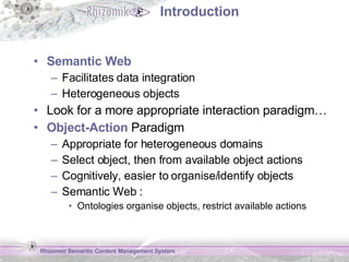 A Platform for Object-Action Semantic Web Interaction | PPT | Web Design and HTML | Internet