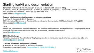 Human-to-Robot Handovers - Essential Skill Track 4 - RGMC - ICRA 2024 | PPTX | Robotics ...