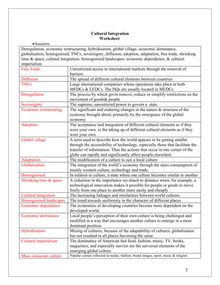 Cultural Integration Matching Terms | DOC | Large Business | Business