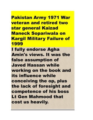pakistan army 1971 war veteran and retired two star general on kargil ...