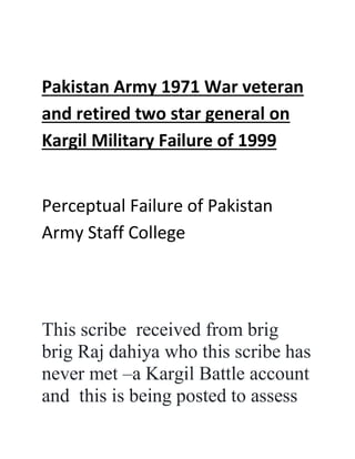 pakistan army 1971 war veteran and retired two star general on kargil ...