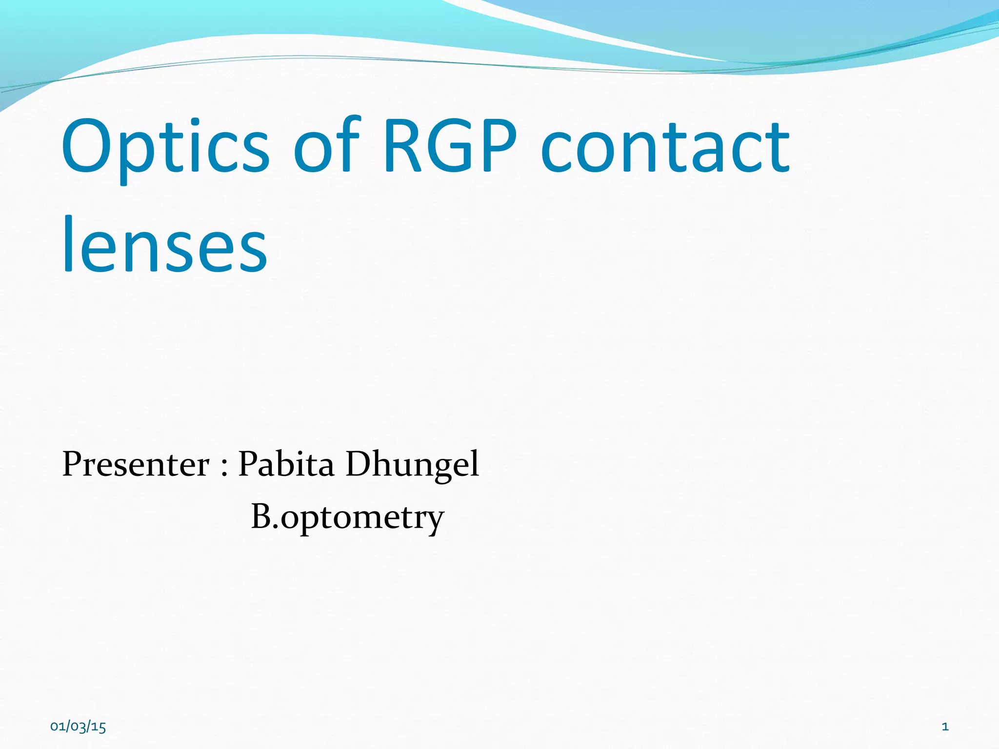 Optics of RGP contact lens | PPT
