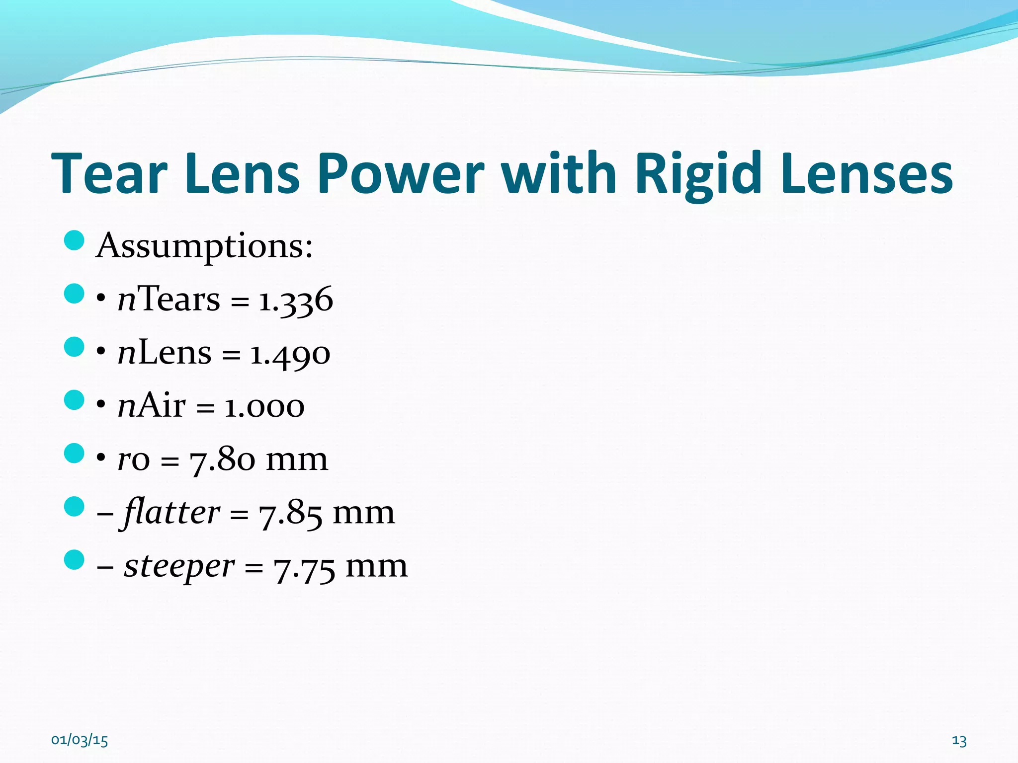 Optics of RGP contact lens | PPT