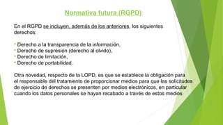 Comparativa LOPD - RGPD. Principales Novedades | PPT