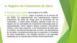 Comparativa LOPD - RGPD. Principales Novedades | PPT