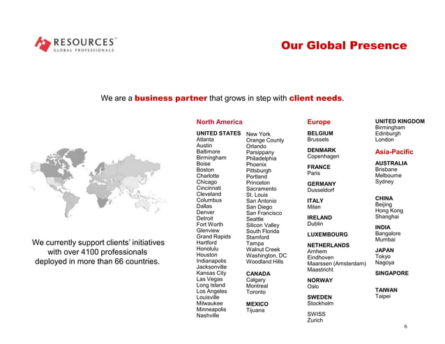Resources Global Professionals | PPTX | Management Consulting Industry | Industries