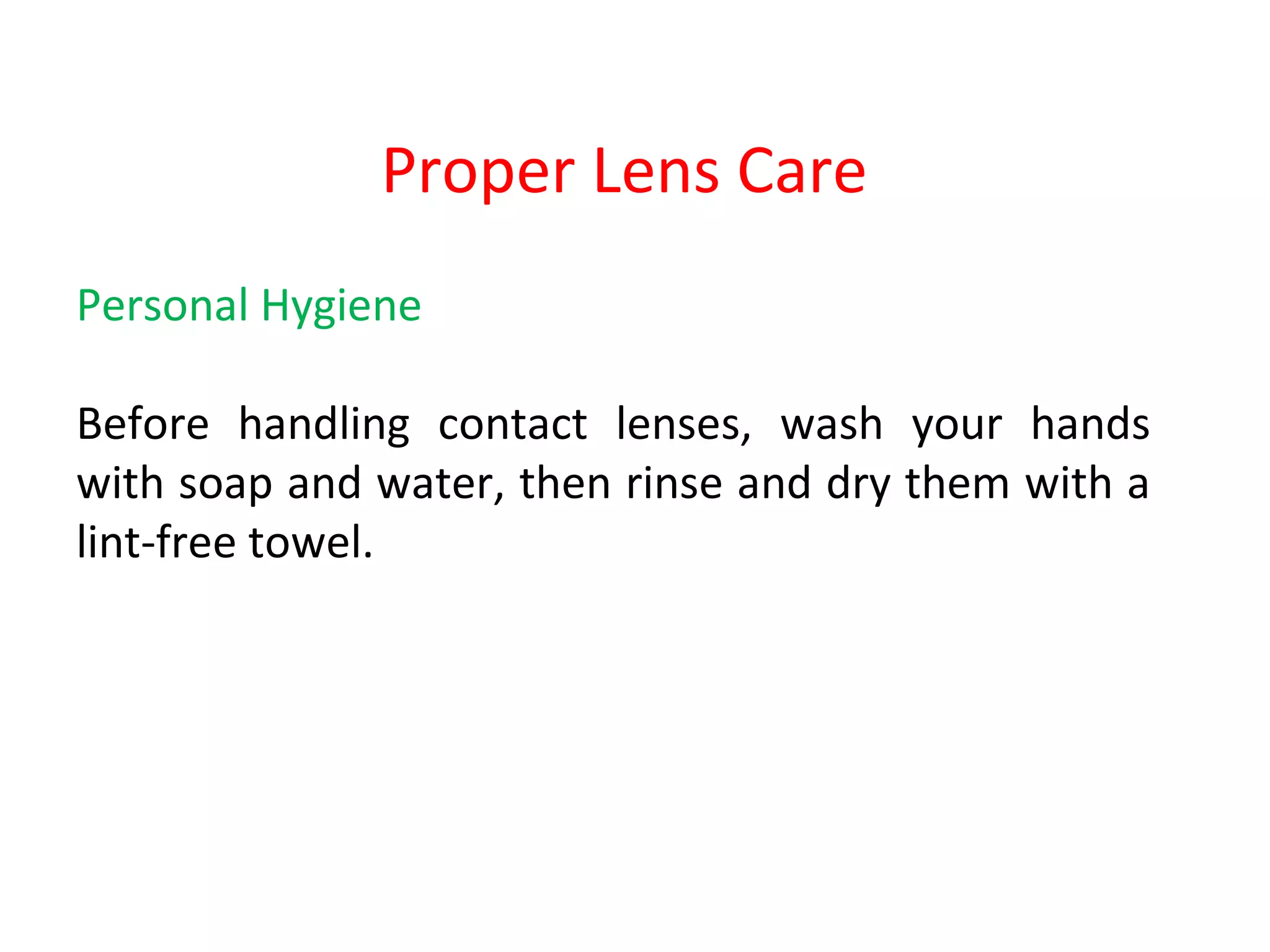 RGP lens care and maintenance | PPT