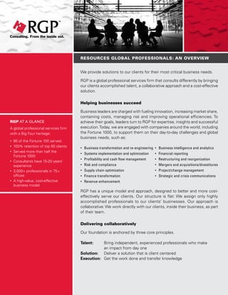 Rgp overview usa | PDF | Management Consulting Industry | Industries
