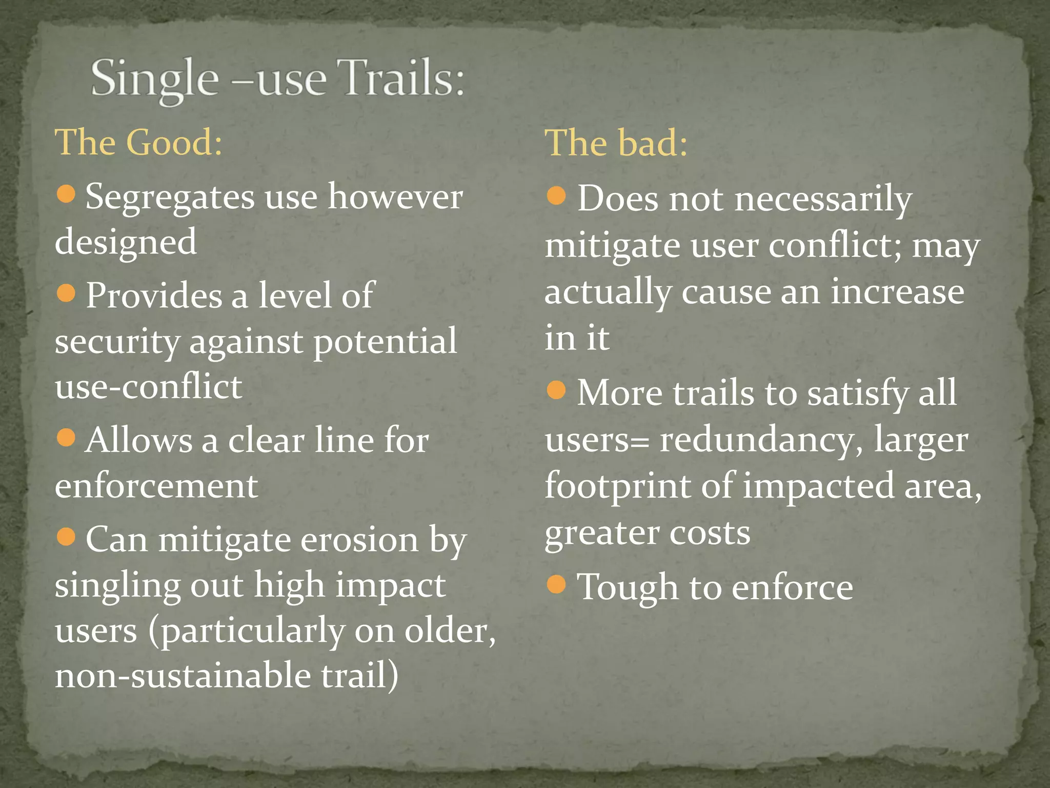 Trail Construction and Use-Conflict Minimization Overview | PPT ...