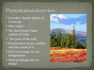 Trail Construction and Use-Conflict Minimization Overview | PPT