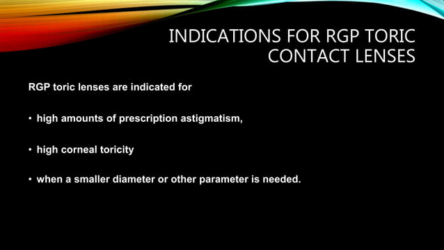RGP Toric Contact lens | PPTX