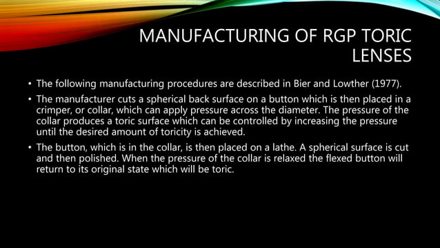 RGP Toric Contact lens | PPTX