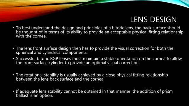 RGP Toric Contact lens | PPTX