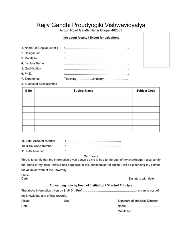 Rgpv valuation format | PDF