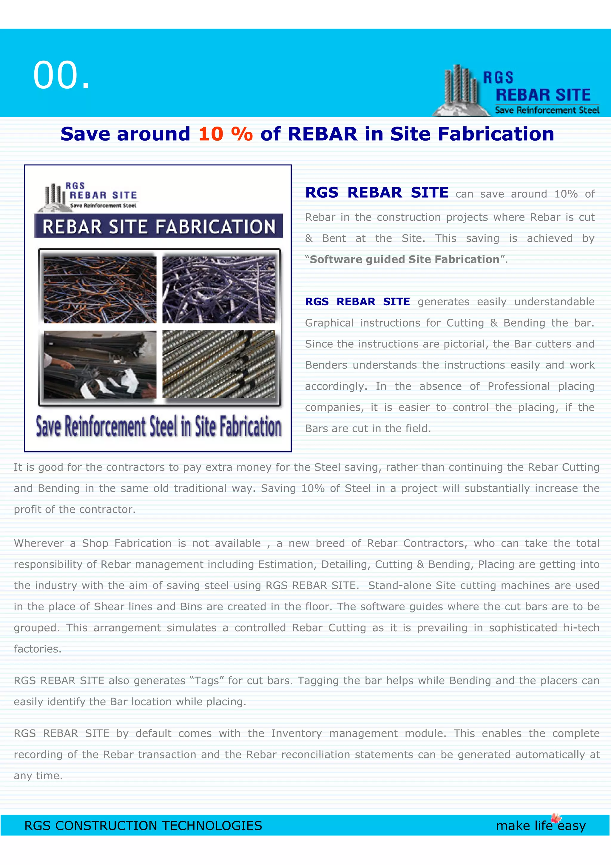 RGS-REBAR SITE FABRICATION Brochure | PDF