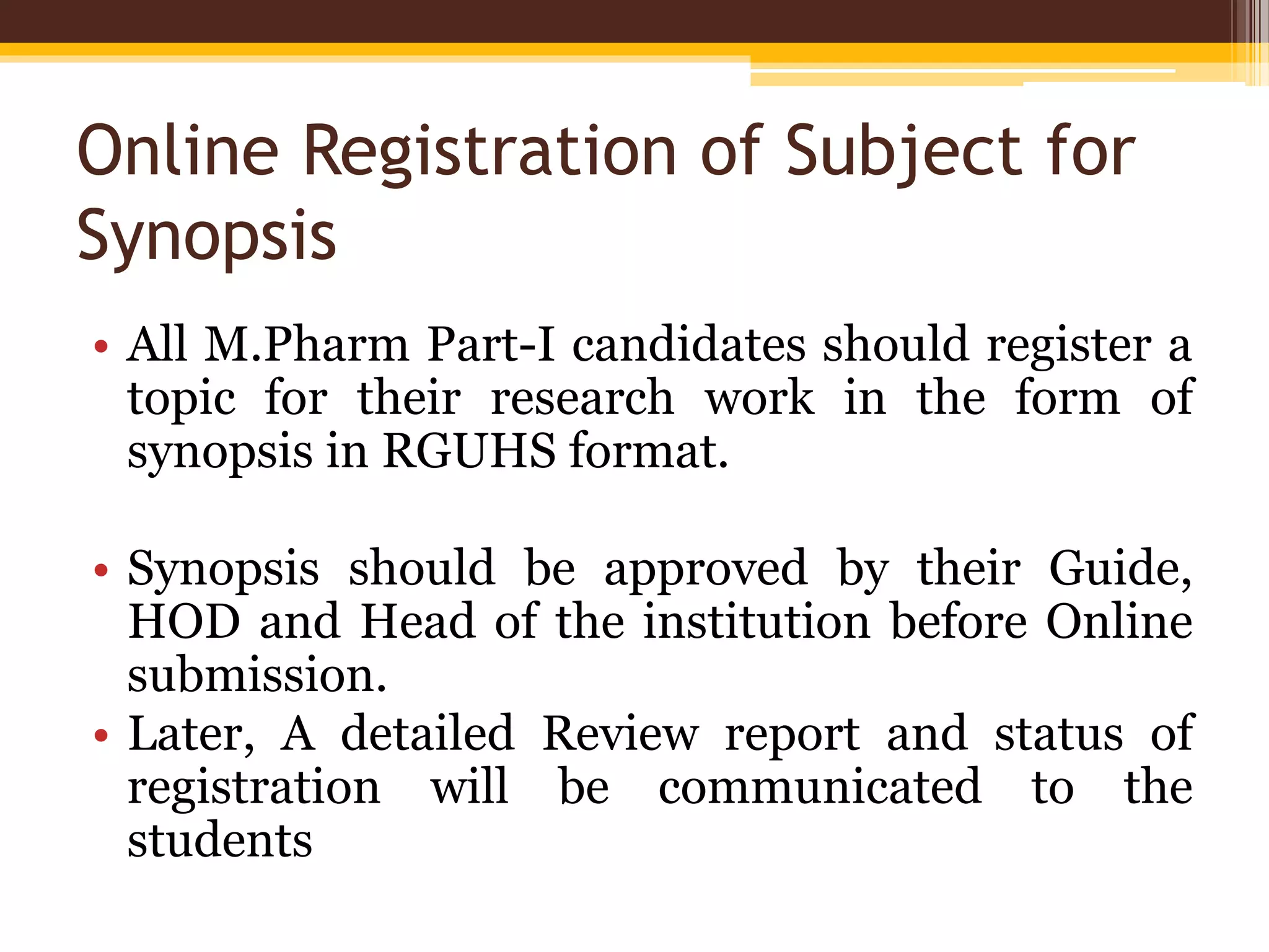 Rguhs regulations and syllabus for m.pharm pharmaceutics | PPTX