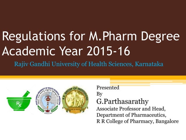 Rguhs regulations and syllabus for m.pharm pharmaceutics | PPTX ...