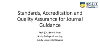Quality Assurance for Journal Guidance | PPTX