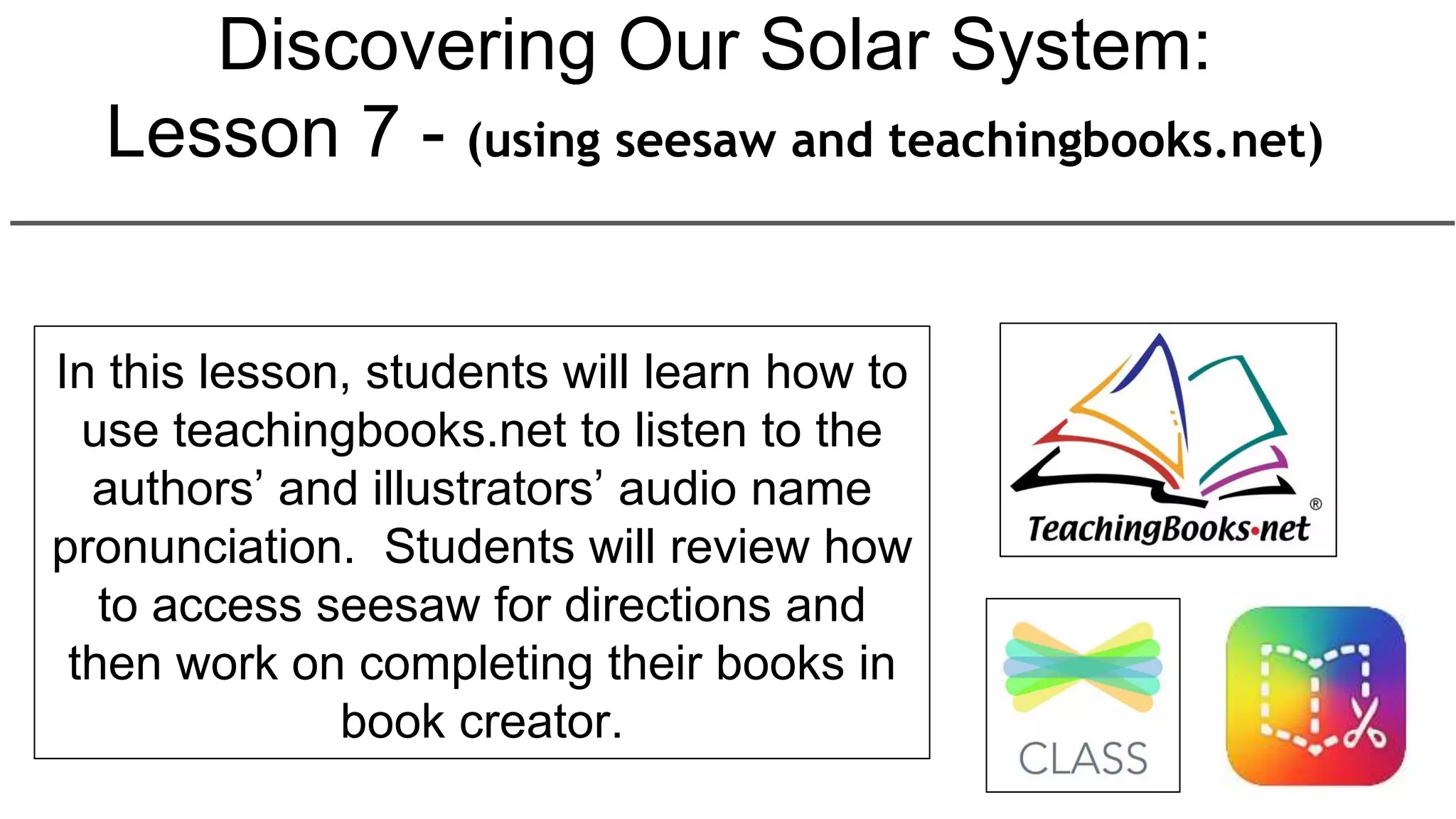 Lesson 7 discovering our solar system (book creator teachingbooks.net ...